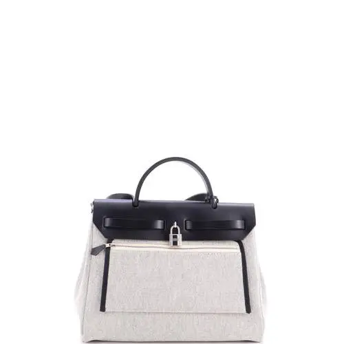 Hermès Herbag Zip Pegase Pop Toile And Leather 31 - Black
