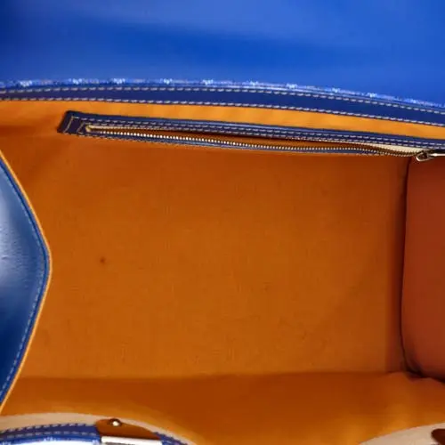 Goyard Saigon Top Handle Bag Coated Canvas With Leather Mm - Blue