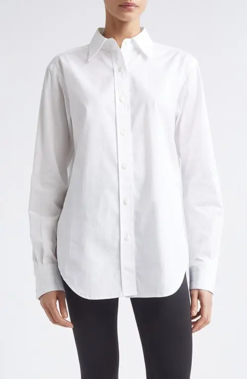 Maria Mcmanus Slim Fit Organic Cotton Tunic Button-up Shirt - White