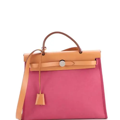 Hermès Herbag Zip Leather And Toile 31