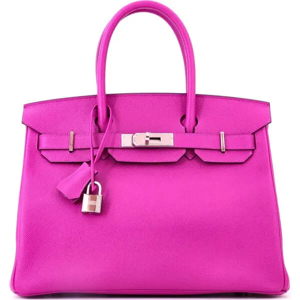 Hermès Birkin Handbag Epsom With Palladium Hardware 30 - Pink