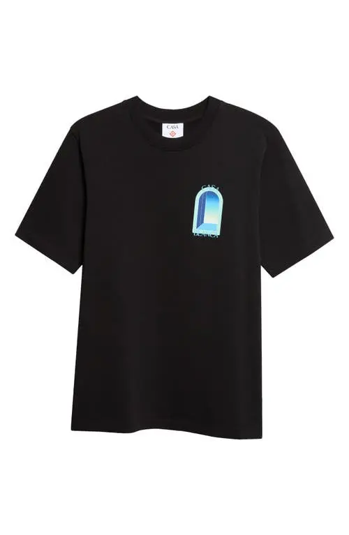 Casablanca Classic Graphic Organic Cotton T-shirt - Black Jersey