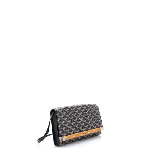 Goyard Monte Carlo Clutch With Strap Coated Canvas Pm - Black