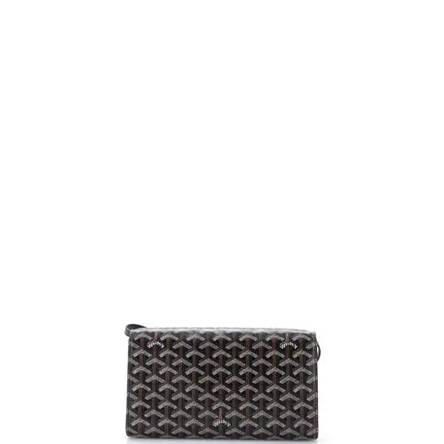 Goyard Monte Carlo Clutch With Strap Coated Canvas Pm - Black