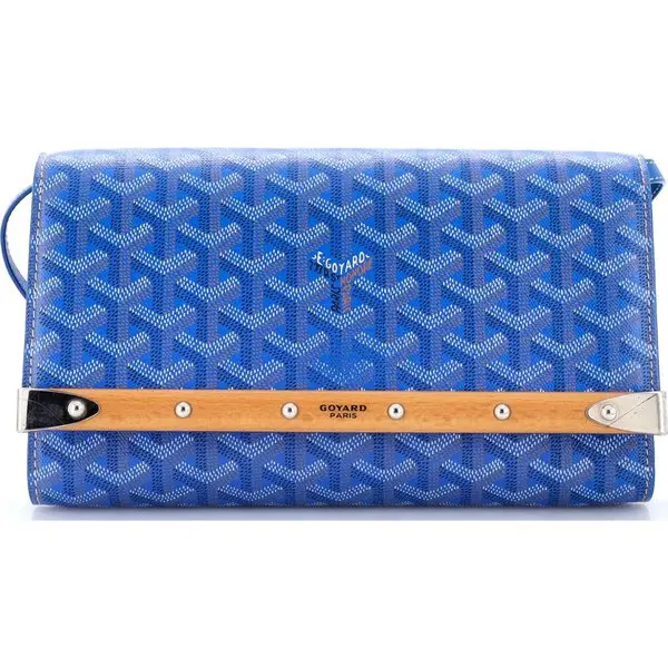 Goyard Monte Carlo Clutch With Strap Coated Canvas Pm - Blue
