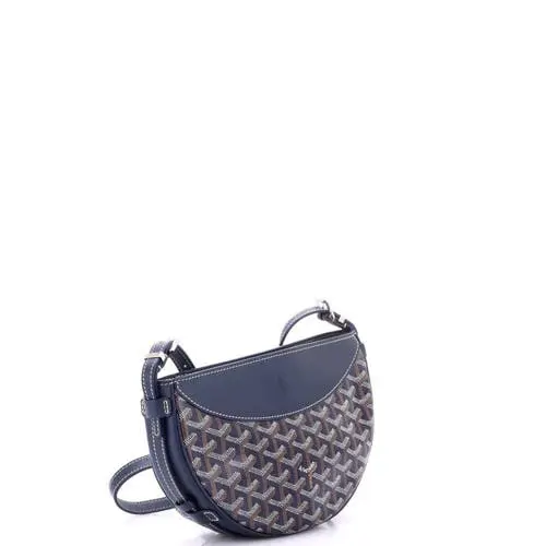 Goyard Hirondelle Shoulder Bag Coated Canvas And Leather - Blue