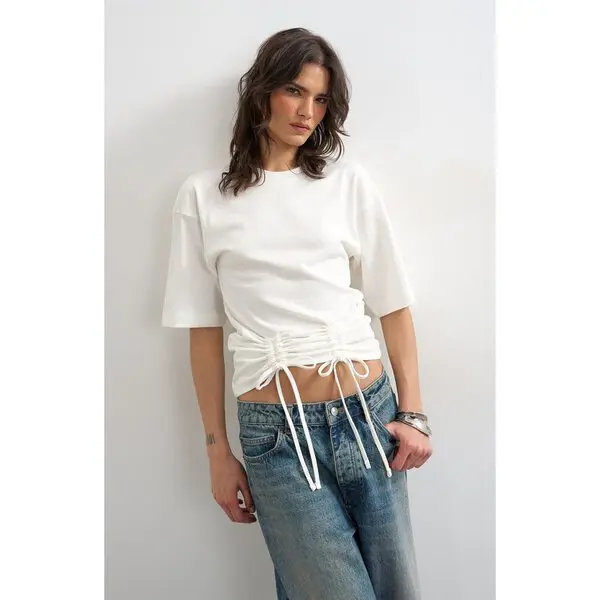 Topshop Drawstring Hem T-shirt