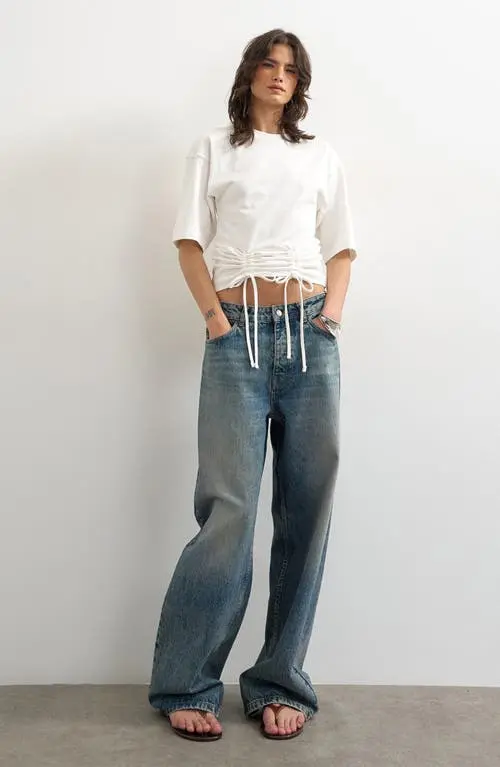 Topshop Drawstring Hem T-shirt