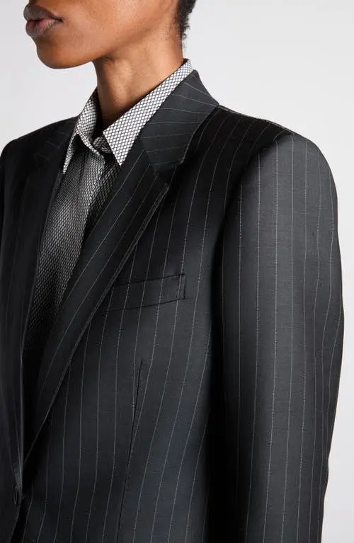TOM FORD Chalk Stripe Wool & Mohair Jacket