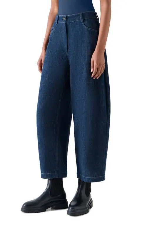 Akris Cropped Barrel Leg Jeans