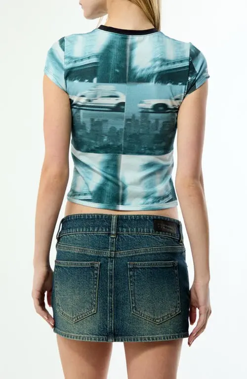 PACSUN Graphic Knit Cotton Blend Crop T-shirt
