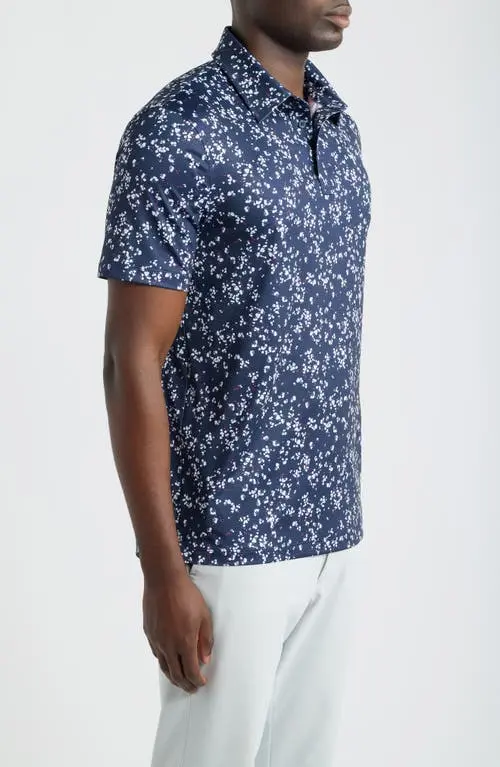 G/fore Wildflower Tech Jersey Polo Shirt - Twilight/snow