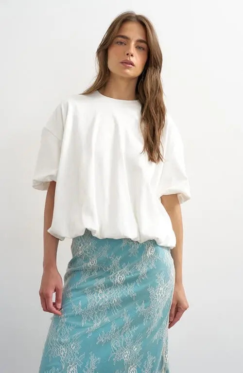 Topshop Bubble Hem T-shirt - Ivory