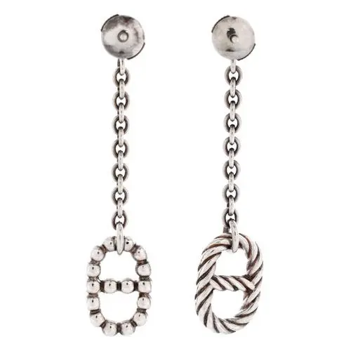 Hermès Chaine D'ancre Alea Ii Dangle Earrings Sterling Silver