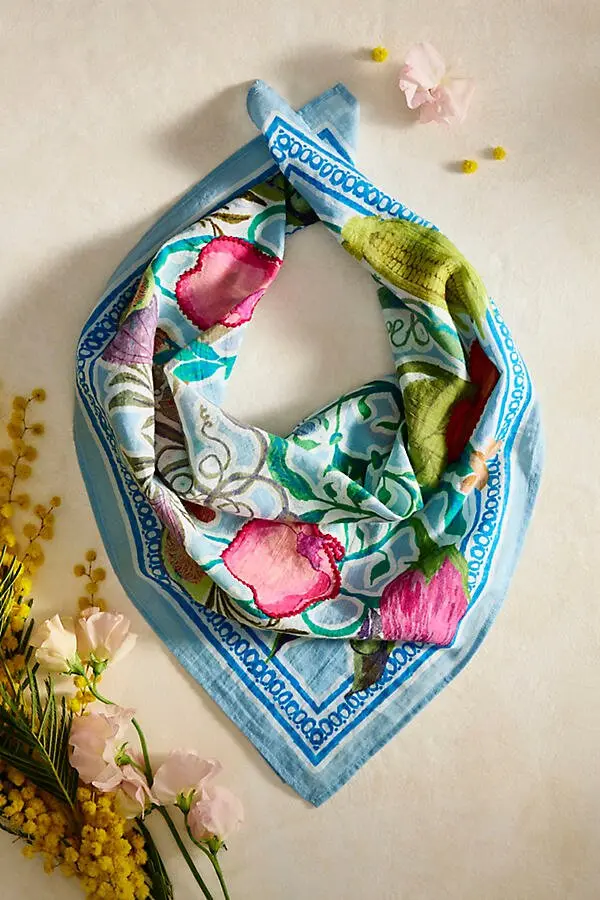 TERRAIN Embroidered Veggies Cotton Bandana