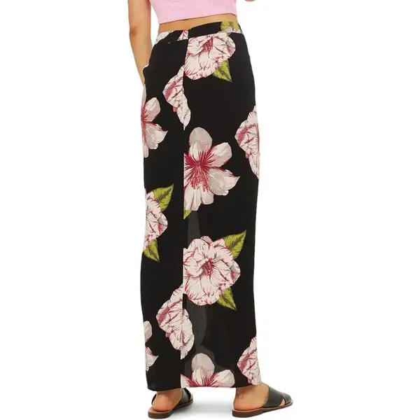 Topshop Bold Bloom Maxi Skirt - Black Multi