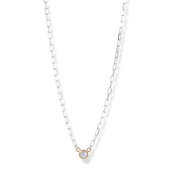 Argento Vivo The Cz Circle Clip Chain Necklace - Gray/yellow
