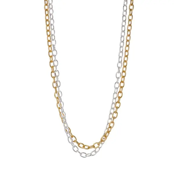 Argento Vivo The Two Tone Oval Chain Necklace - Gray/yellow
