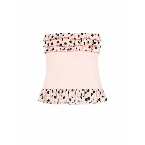 Carmen Says Neutrals Noctis Polka Dot Print Top