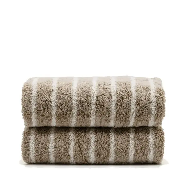 ITALIC Neutrals Ultraplush Australian Cotton Bath Sheets Striped Tan