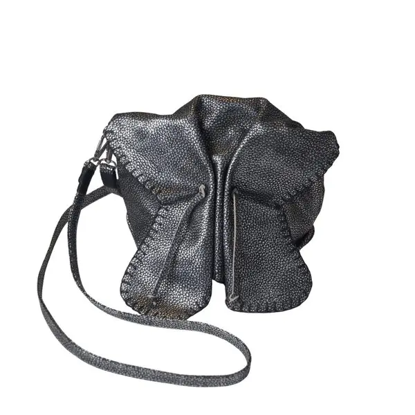 Carlos Falchi Butterfly Leather Bag Roman Chrome