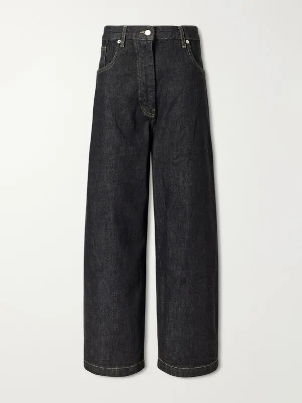 Studio Nicholson Neive Organic Low-rise Wide-leg Jeans - Black