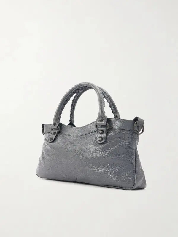 Balenciaga Le City Crinkled-leather Shoulder Bag