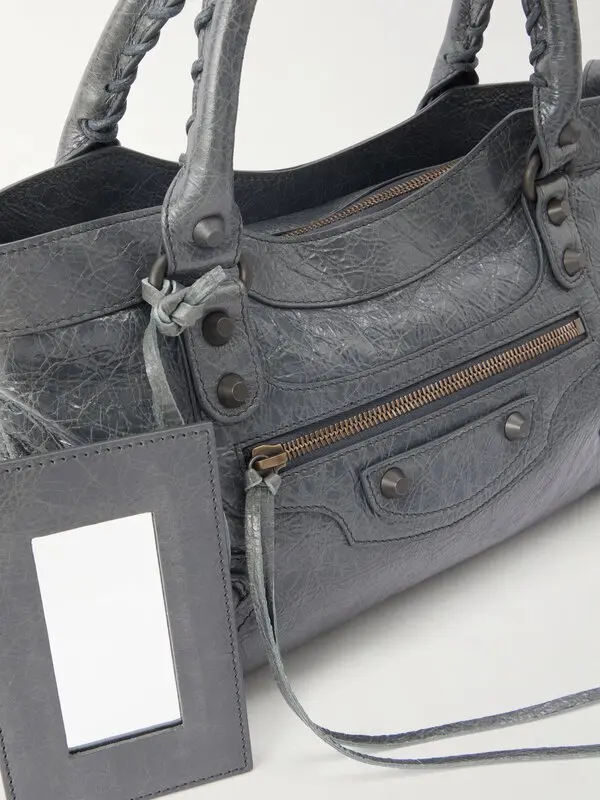 Balenciaga Le City Crinkled-leather Shoulder Bag
