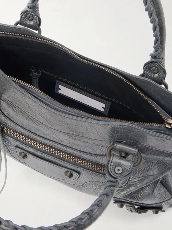 Balenciaga Le City Crinkled-leather Shoulder Bag