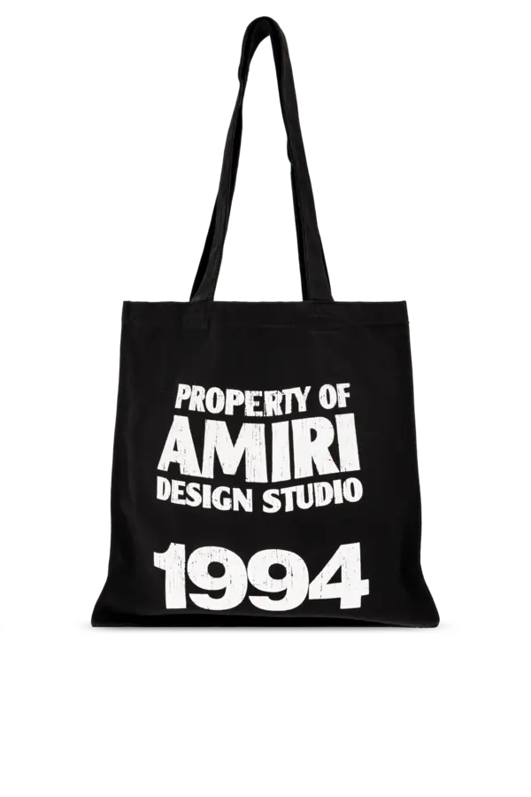 Amiri Cotton Tote Bag With Print - Black