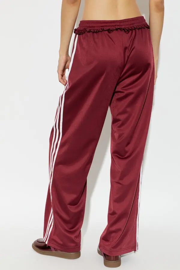 ADIDAS ORIGINALS Wide-leg Sweatpants With Ruffle Detail - Burgundy