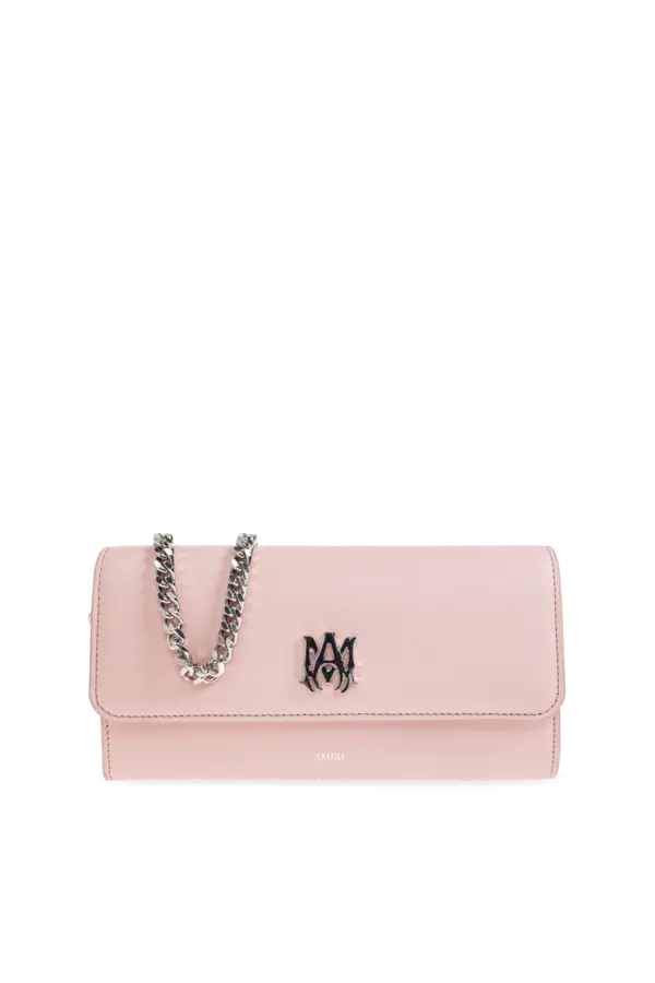 Amiri Leather Wallet On A Chain - Pink