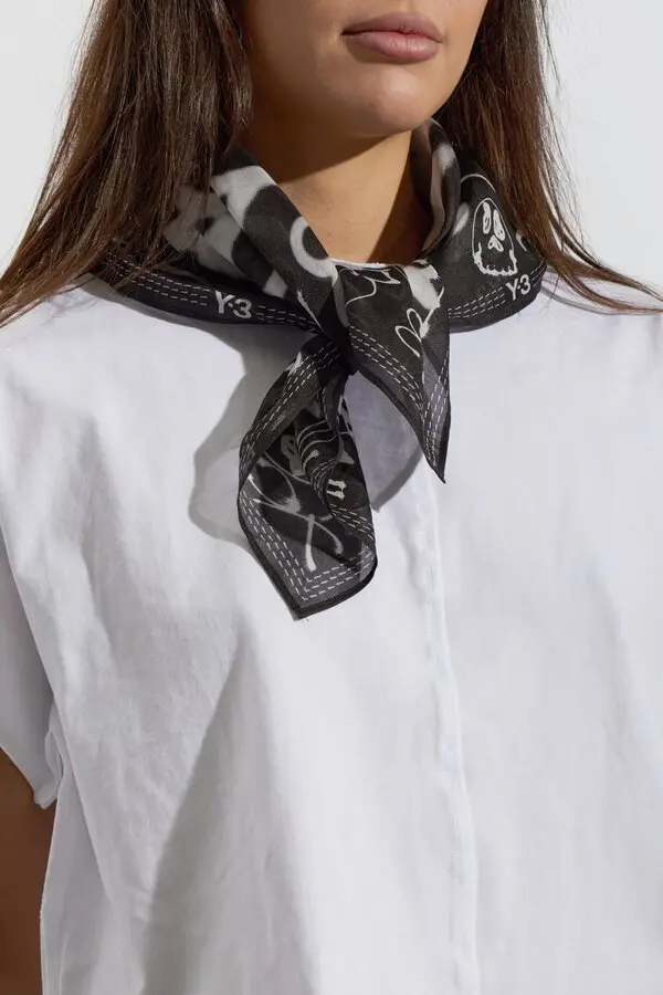 Y3 Silk Scarf With Print