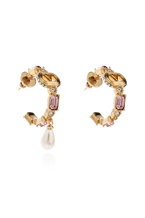 Valentino Garavani Earrings With Shimmering Crystals - Gold