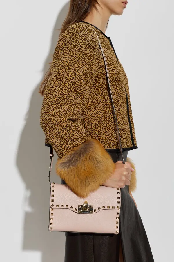 Valentino Garavani Studded Leather Shoulder Bag - Pink