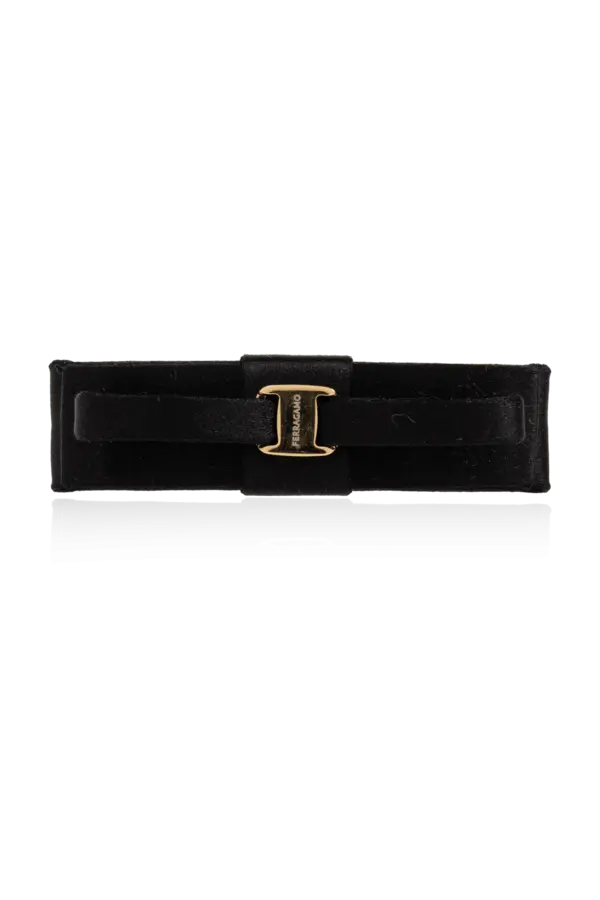 FERRAGAMO Satin Hair Clip - Black