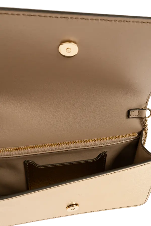 Valentino Garavani Leather Clutch With Crystal Embellished Logo