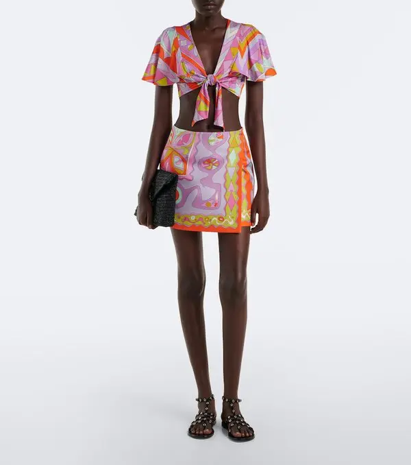 Emilio Pucci Angoli Twill Wrap Skirt