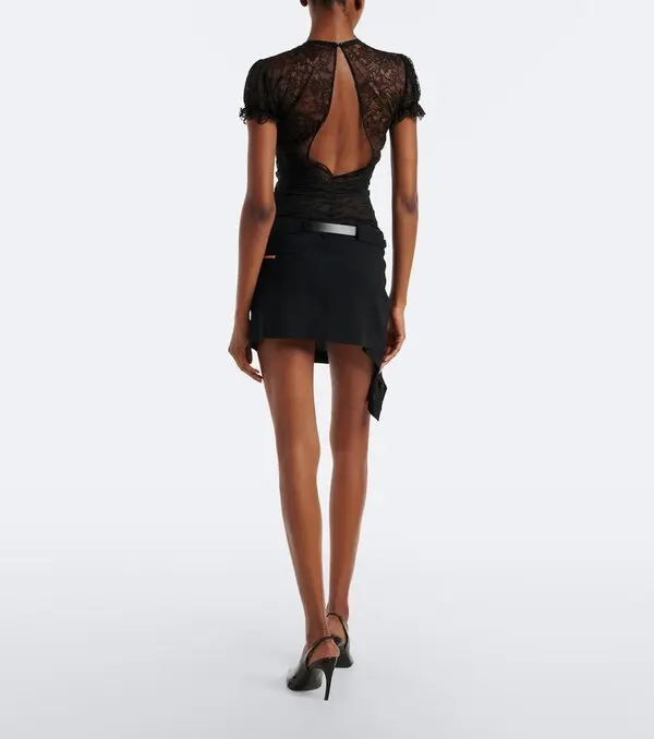 Attico Belted Lace Minidress