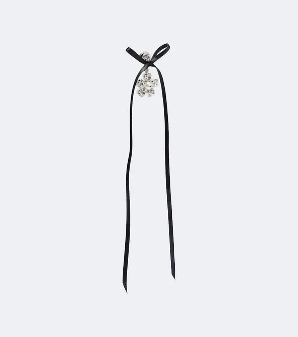 Simone Rocha Bow-detail Crystal-embellished Drop Earrings