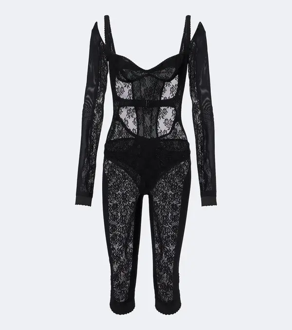 Attico Lace Jumpsuit - Black