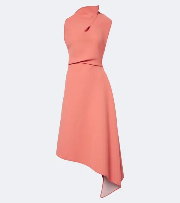 Maticevski Draped Asymmetric Midi Dress - Pink