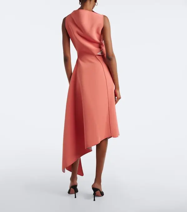Maticevski Draped Asymmetric Midi Dress - Pink