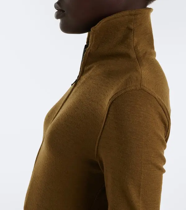 MUGLER Wool-blend Jersey Polo Dress