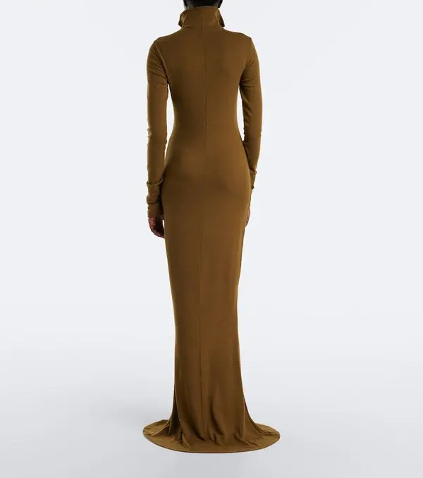 MUGLER Wool-blend Jersey Polo Dress