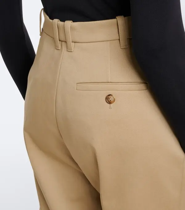 MUGLER Pleated Cotton-blend Cargo Pants