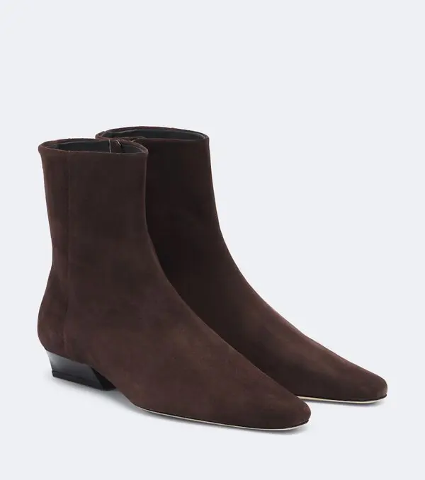 Staud Wally Suede Ankle Boots - Brown