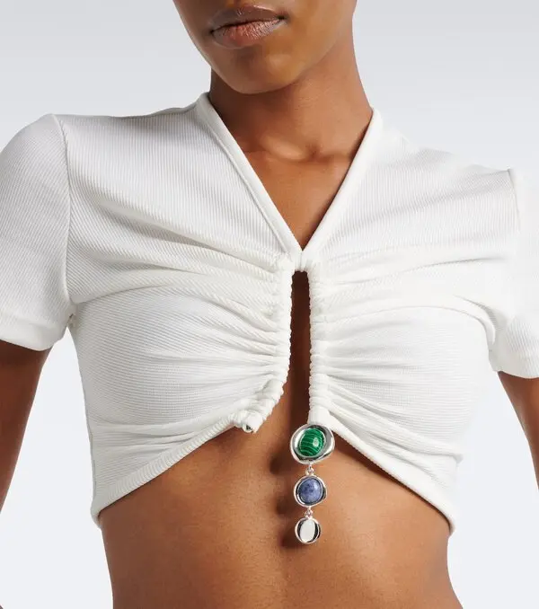 Christopher Esber Embellished Crop Top