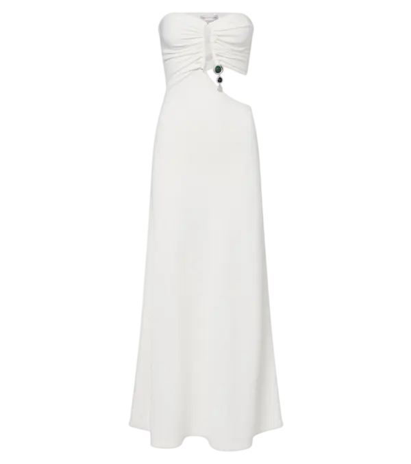 Christopher Esber Embellished Cutout Jersey Maxi Dress - White