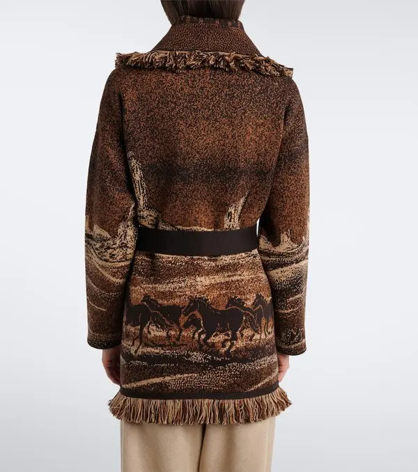 Alanui Wild Wild Jacquard Wool-blend Cardigan
